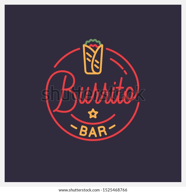 Burrito Bar Logo Round Linear Logo 스톡 벡터(로열티 프리) 1525468766 | Shutterstock