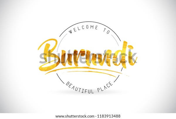 Burundi Welcome Word Text Handwritten Font Stock Vector (Royalty Free ...