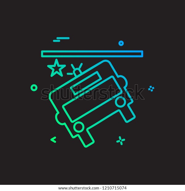 Bus Accident Icon Design Vector Stock Vector (Royalty Free) 1210715074 ...