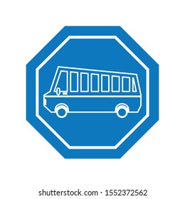Bus Car Inside Road Sign Icon Stock Vector (Royalty Free) 1552372562 ...