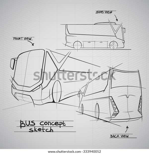 Bus Design Concept Sketch Stock Vector (Royalty Free) 333940052