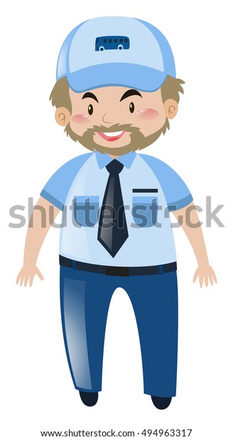 Bus Driver Happy Face Illustration Stock Vector (Royalty Free) 494963317