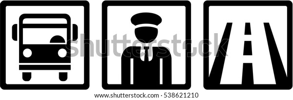 Bus Driver Icons Bus Driver Street Stock Vector (Royalty Free ...