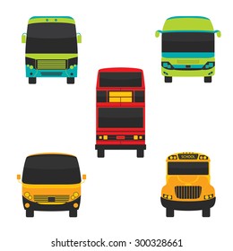 Bus Front Transportation Vector Stock Vector (Royalty Free) 300328661 ...