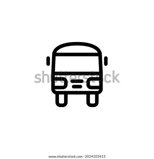 Bus Front View Monoline Icon Logo Stock Vector (Royalty Free ...