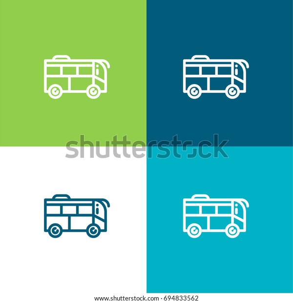 Bus Green Blue Material Color Minimal Stock Vector (Royalty Free ...
