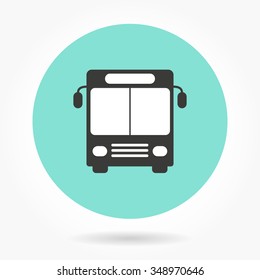 Bus Icon On Green Background Flat Stock Vector (Royalty Free) 348970646 ...