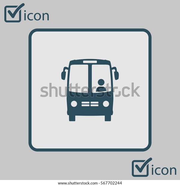 Bus icon. Schoolbus symbol. International tourist traffic. Comfortable ...