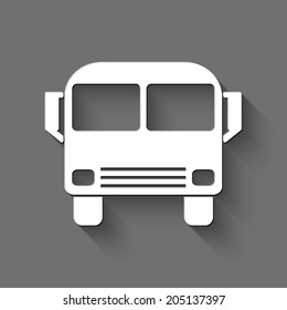 Bus Icon White Vector Illustration Shadow Stock Vector (Royalty Free ...