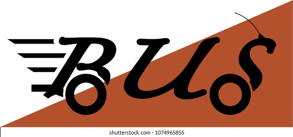 Bus Logo Design On Orange White Stock Vector (Royalty Free) 1074965855 ...