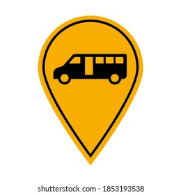 Bus Pin Sign Map Pin Bus Stock Vector (Royalty Free) 1853193538 ...