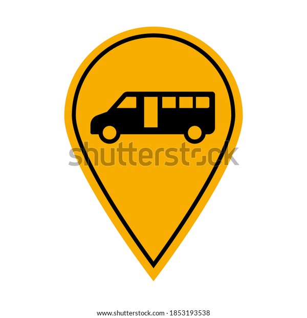 Bus Pin Sign Map Pin Bus Stock Vector (Royalty Free) 1853193538 ...