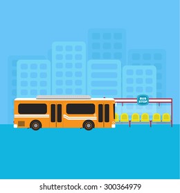 Bus Public Transportation Bus Stop Vector Stock Vector (Royalty Free ...