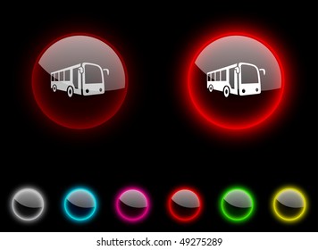 Bus Realistic Icons Empty Buttons Included: เวกเตอร์สต็อก (ปลอดค่า ...