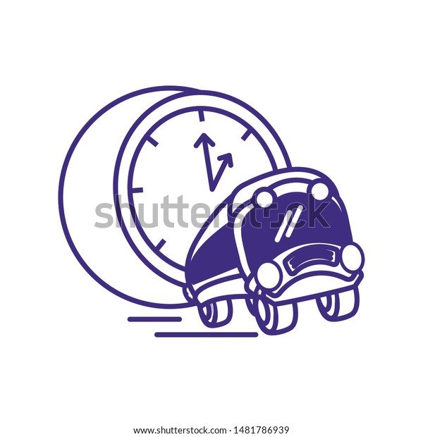 Bus School Transportation Clock Time Stock Vector (Royalty Free ...