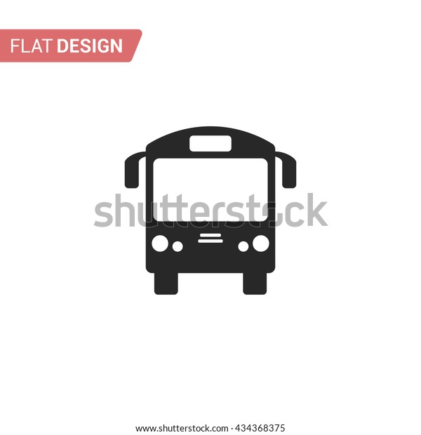 「Bus Simple Symbol Black White Bus」のベクター画像素材（ロイヤリティフリー） 434368375