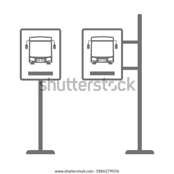 Bus Station Stop Sign Icon Stock Vector (Royalty Free) 1886279056 ...