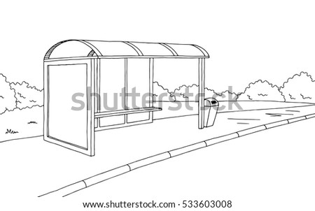 Bus Stop Drawing | Free download on ClipArtMag
