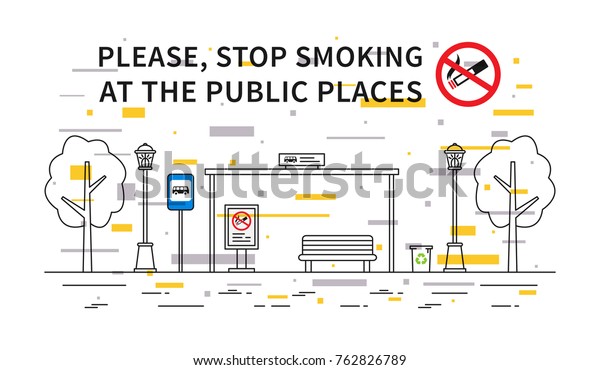 Bus Stop No Smoking Vector Illustration Stock Vector (Royalty Free ...