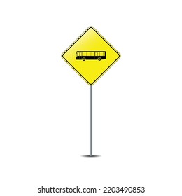 Bus Stop Road Sign On Post Stock Vector (Royalty Free) 2203490853 ...