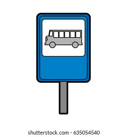 Bus Stop Sign On Post Pole Stock Photo (Edit Now) 84387313
