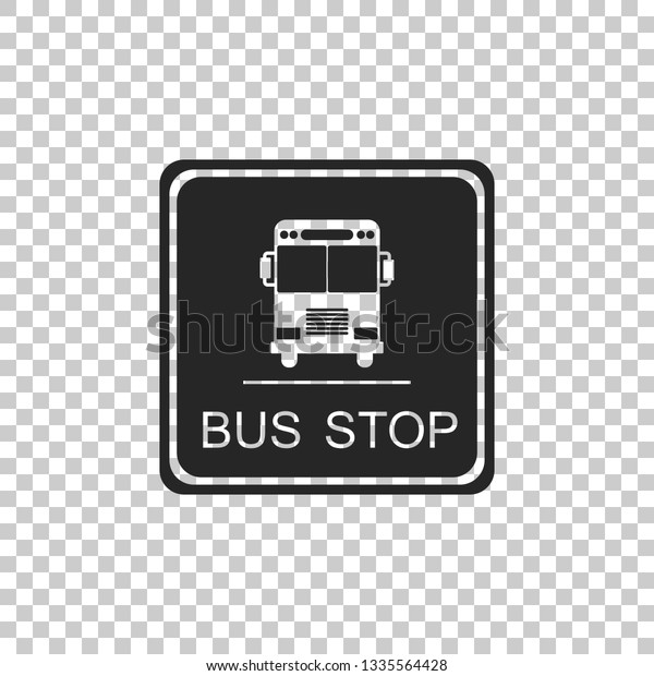 Bus Stop Sign Isolated On Transparent Stock Vector (Royalty Free ...