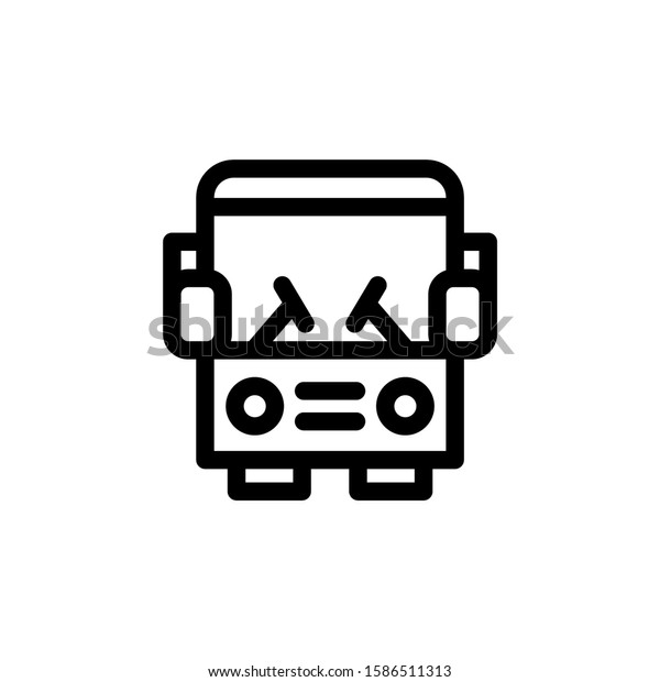 Bus Stop Sign Vector Outline Style Stock Vector (Royalty Free ...