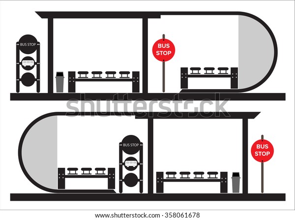Bus Stop Station Stock Vector (Royalty Free) 358061678 | Shutterstock