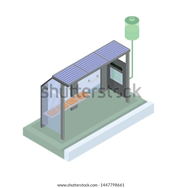 Bus Stop Within Smart City On Stock Vector (Royalty Free) 1447798661 ...