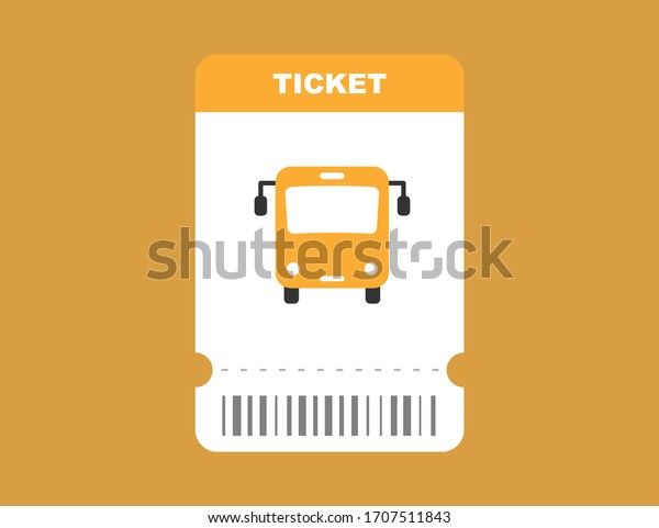 Bus Ticket Yellow Flat Design Barcode Stock Vector (Royalty Free ...
