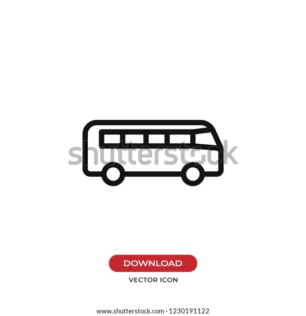 Bus Vector Icon Auto Bustransport Symbol Stock Vector (Royalty Free ...
