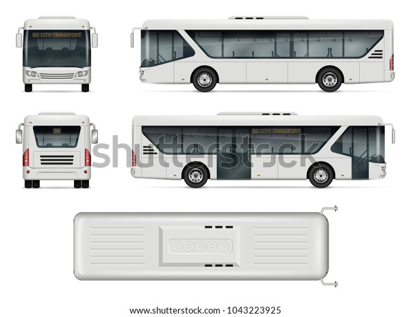 Bus Vector Mockup Isolated Template City: เวกเตอร์สต็อก (ปลอดค่า ...