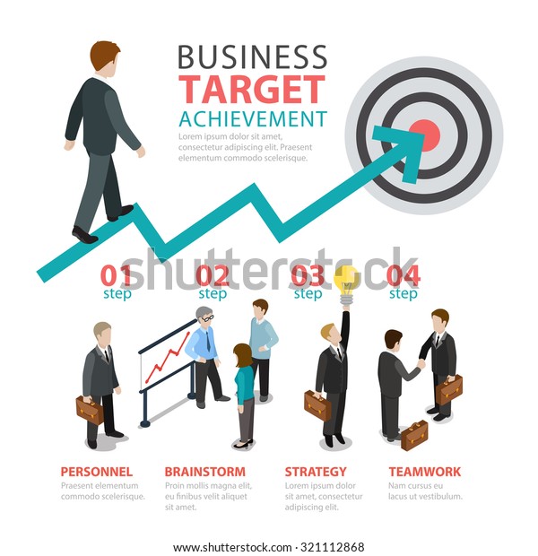 Business Achievement Target 4 Step Flat Stock Vector (Royalty Free ...