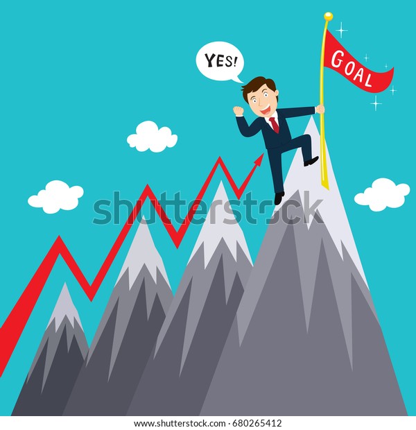 Business Achieving Goal Vector Illustration Cartoon 库存矢量图（免版税）680265412 ...