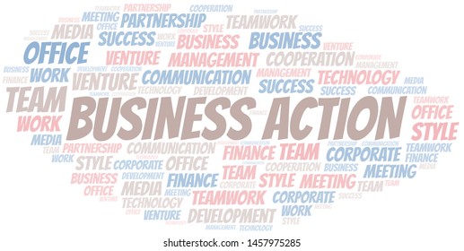 Business Action Word Cloud Collage Made Stock Vector (Royalty Free ...