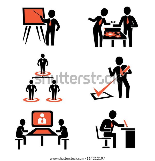 Business Activity Set Business Management Icon Stock Vector (Royalty ...