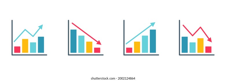 Business Analysis Graphs Symbols Collection Graphics Stock Vector ...