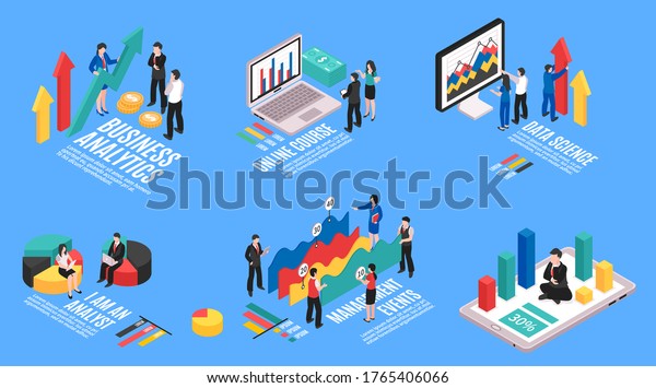 Business Analyst Isometric Flowchart Management Event Stock Vector ...