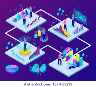 Isometric Analysis Data Investment Project Management Stock Vector ...