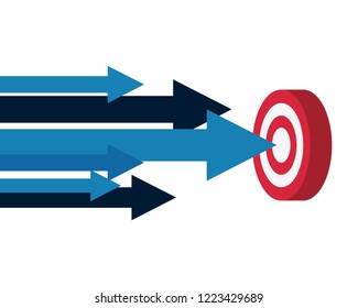 Many Arrows Moving One Goal Different Stock Vector (Royalty Free ...