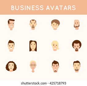 People Head Avatar Set Different Smile Stock Vector (Royalty Free ...