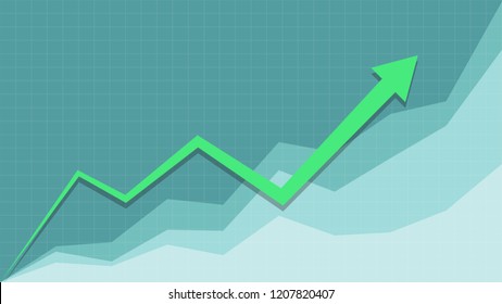 Green Arrow Graph Rises Upwards Isolated Stock Vector (Royalty Free ...