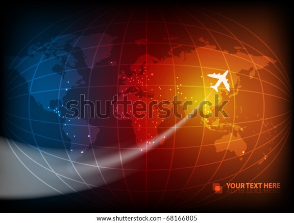 Business Background Map World Airplane Eps10 Stock Vector (Royalty Free ...