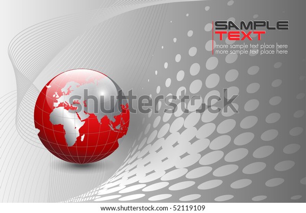 Business Background Silver Red World Globe Stock Vector (Royalty Free ...