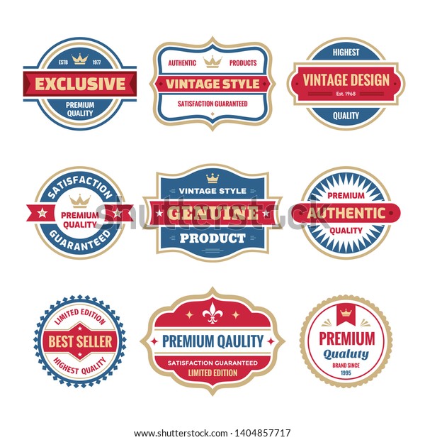 Business Badges Vector Set Retro Design Stock Vector (Royalty Free ...