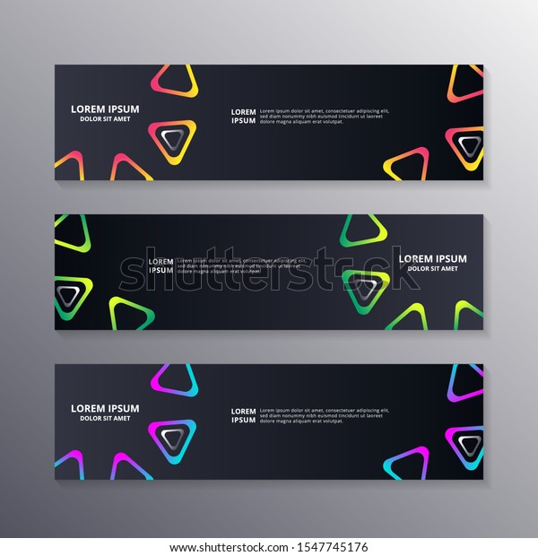 Business Banner Template Layout Dark Background Stock Vector (Royalty ...