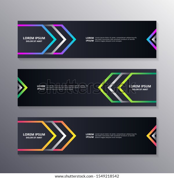 Business Banner Template Layout Dark Background Stock Vector (Royalty ...