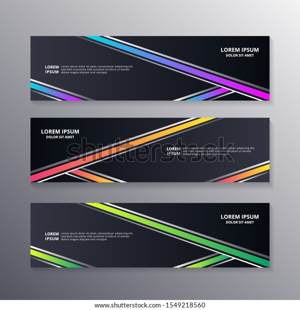 Business Banner Template Layout Dark Background Stock Vector (Royalty ...