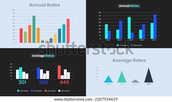 Business Bar Charts Set Graph Diagram Stock Vector (Royalty Free ...