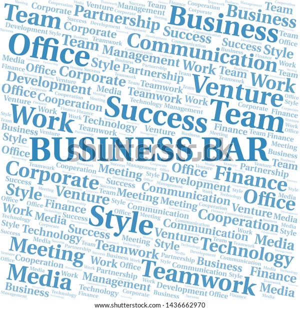 Business Bar Word Cloud Collage Made Stock Vector (Royalty Free ...